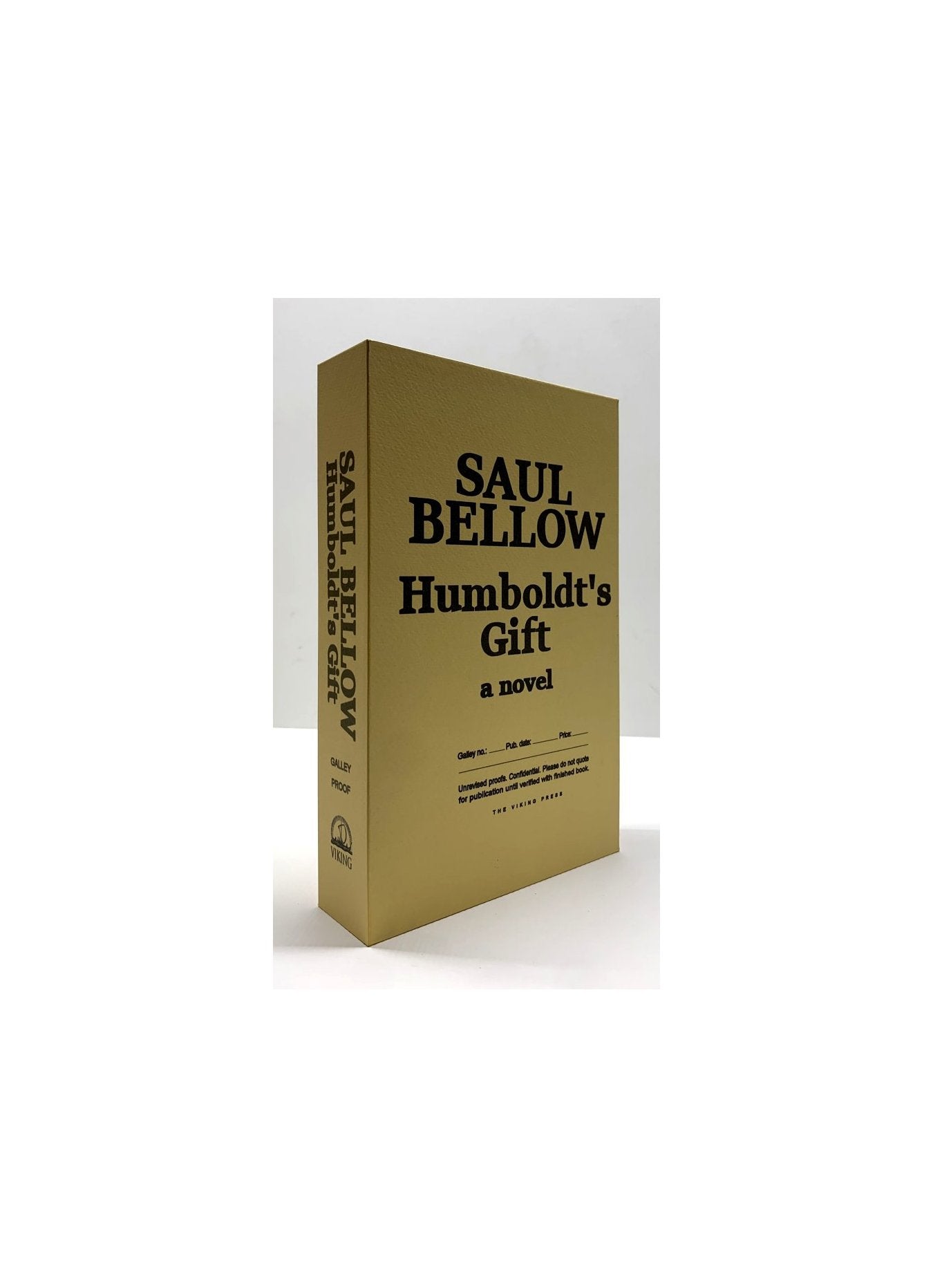 CUSTOM SLIPCASE for Saul Bellow - Humboldt's Gift - Galley Proof – THE ...